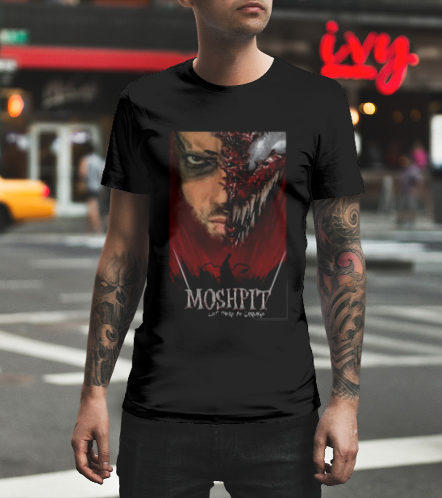 MOSHPIT Let There Be Carnage Half Human Half Monster Face T-Shirt