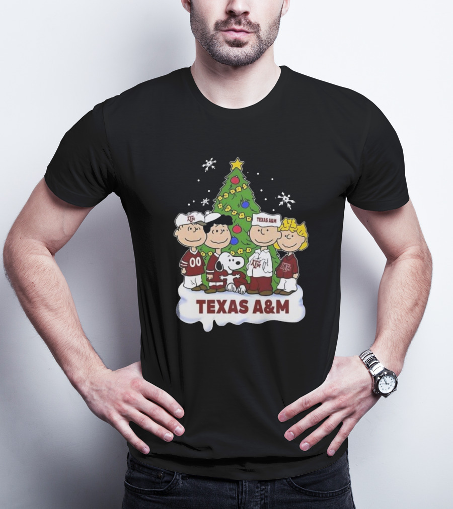 Texas A&M Peanuts Characters Christmas T-Shirt