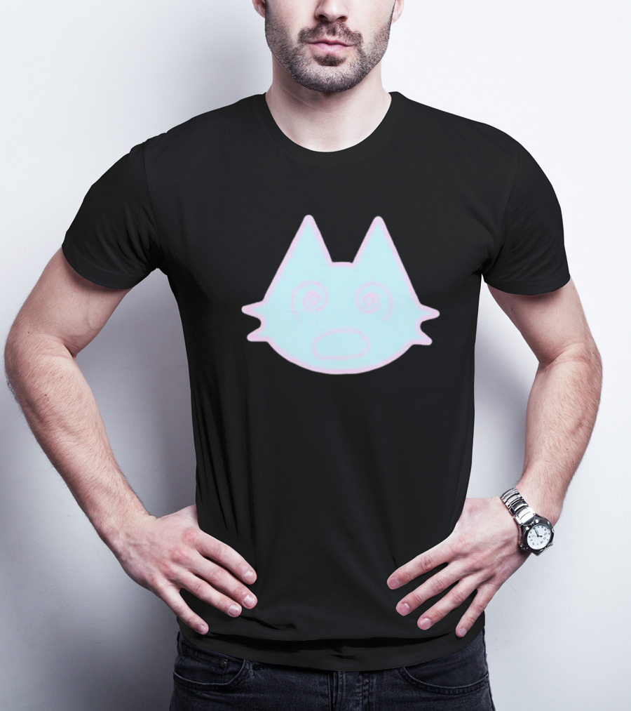 Sinjin Drowning Dizzy Cat Pastel Swirl Face T-Shirt