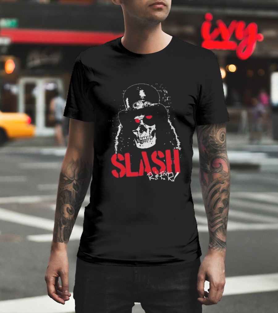 Slash Reaper Skull Top Hat Grunge T-Shirt