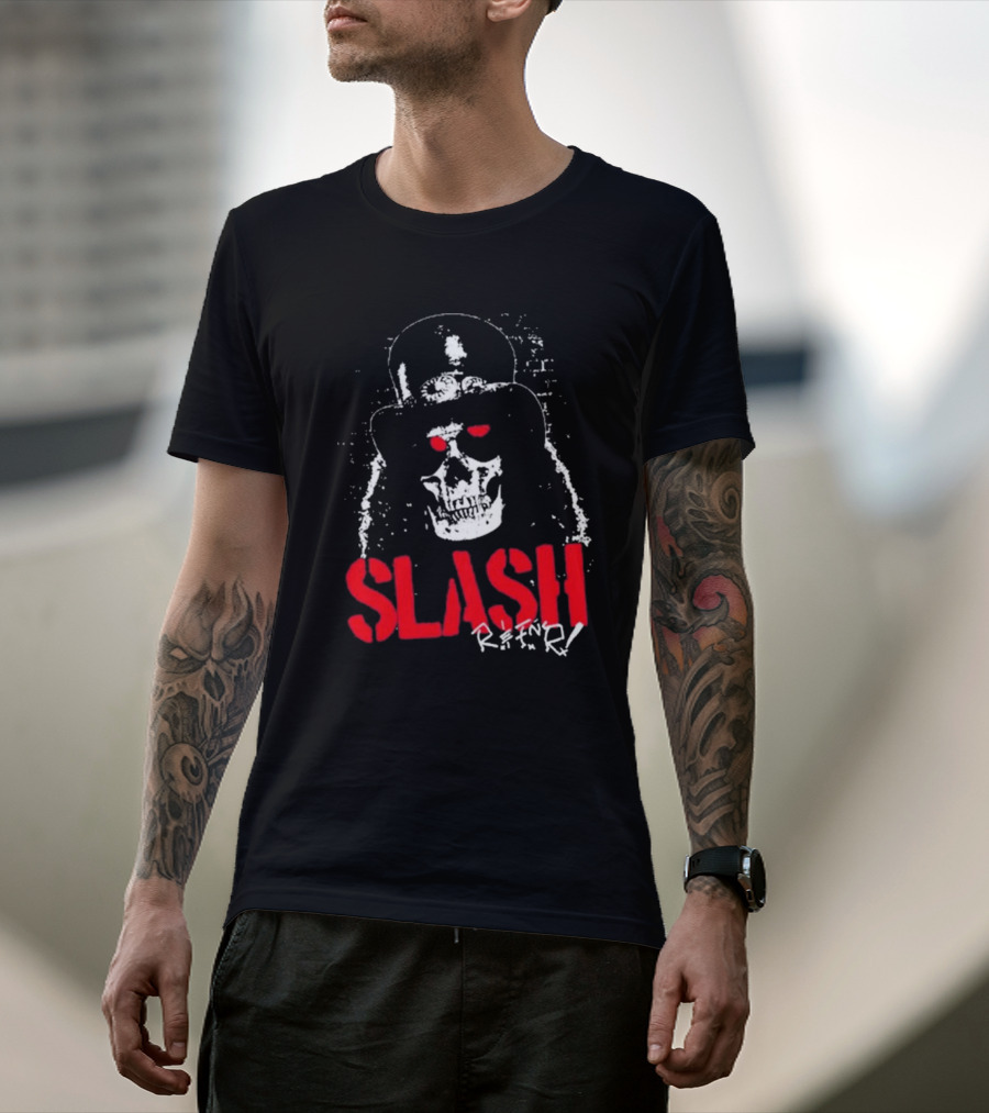 Slash Reaper Skull Top Hat Grunge T-Shirt