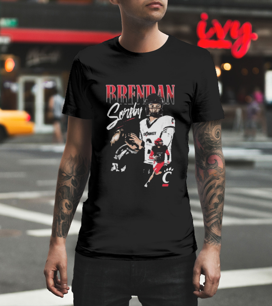 Brendan Sorsby Cincinnati Bearcats NCAA Football Player T-Shirt