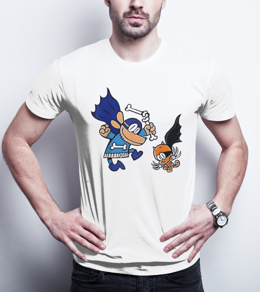 Dog And Cat Essentials Superhero Duo Dog Man And Cat Kid T-Shirt