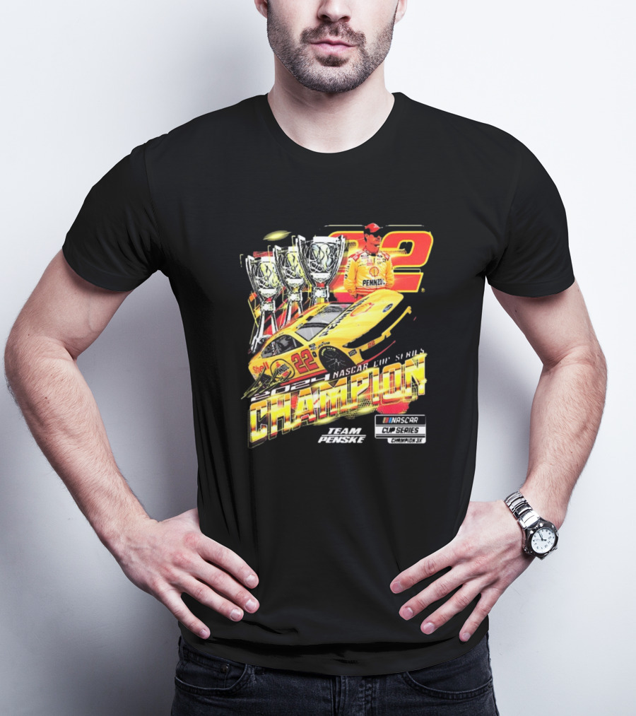 Joey Logano 22 NASCAR Cup Series Champion 3X Team Penske Champion Car Racing Winner T-Shirt