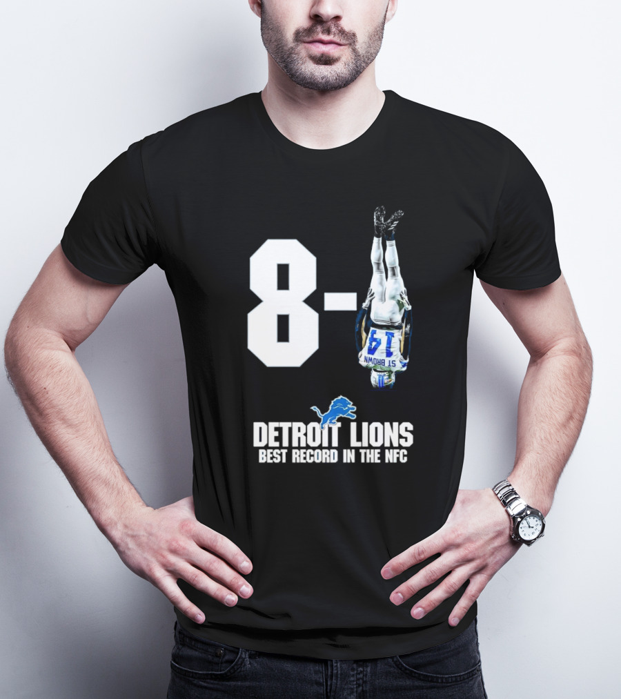 Detroit Lions 8-1 Amon-Ra St. Brown Headstand Best Record In NFC T-Shirt