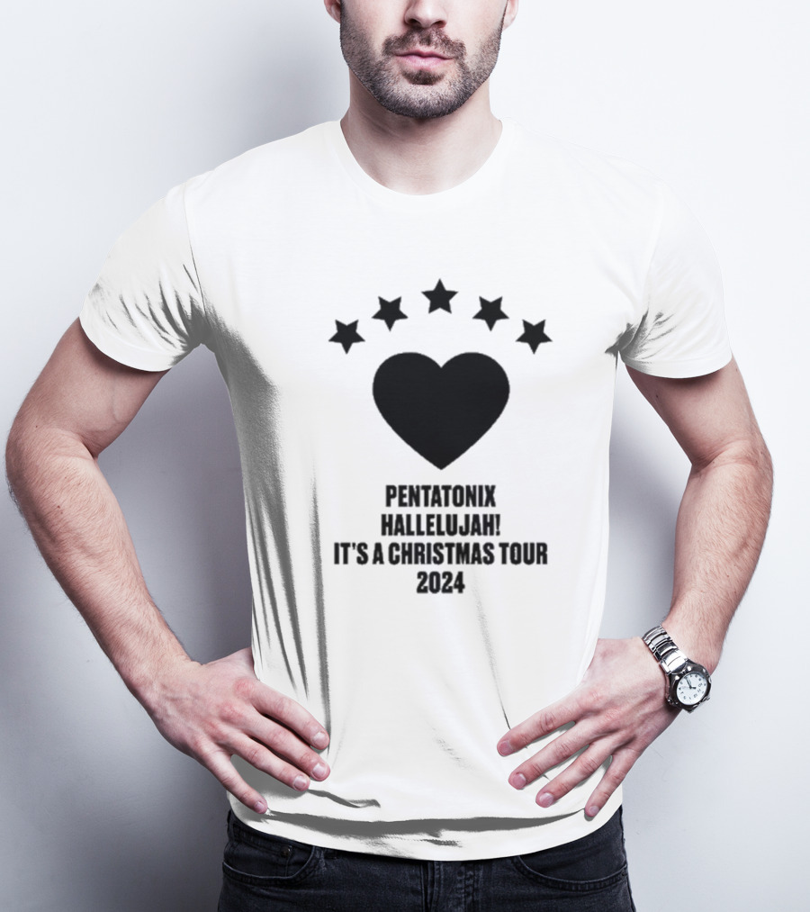 Pentatonix Hallelujah Heart Stars It's A Christmas Tour T-Shirt