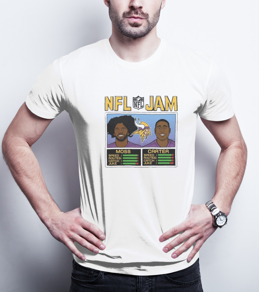 NFL Jam Randy Moss Cris Carter Minnesota Vikings Legend Duo T-Shirt