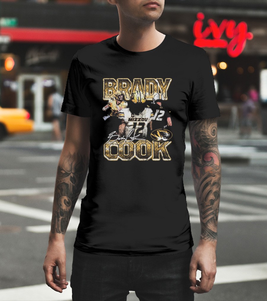 Brady Cook Mizzou Missouri Tigers 90s Signature Stadium Football Tiger T-Shirt