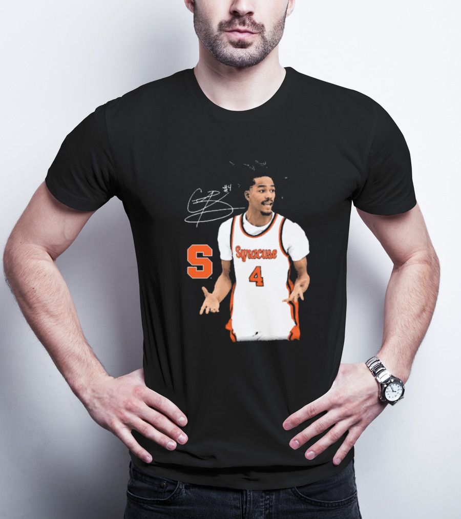 Chris Bell #4 Syracuse Orange Basketball Signature T-Shirt