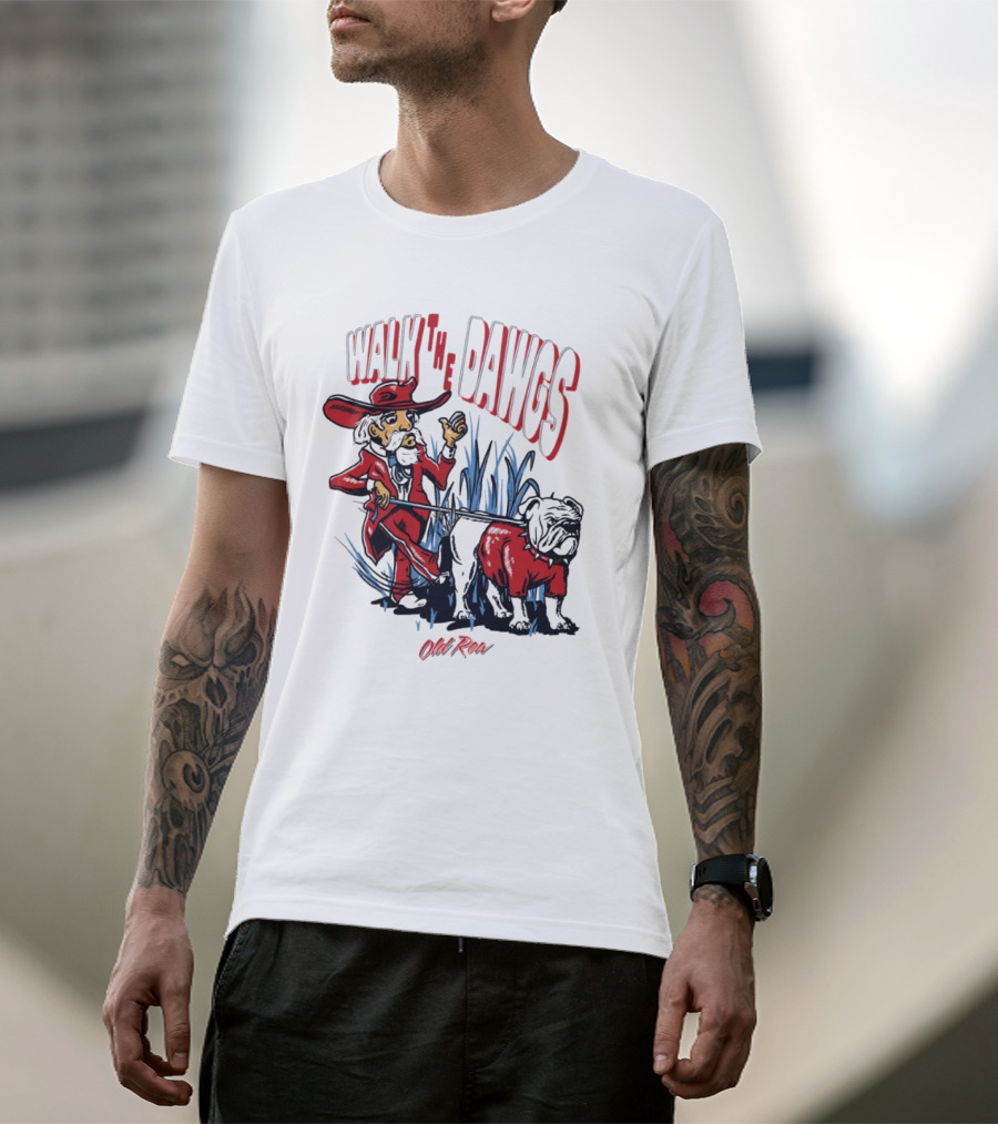 Walk The Dawgs Old Row Georgia Bulldogs Vs. Ole Miss Rebels T-Shirt