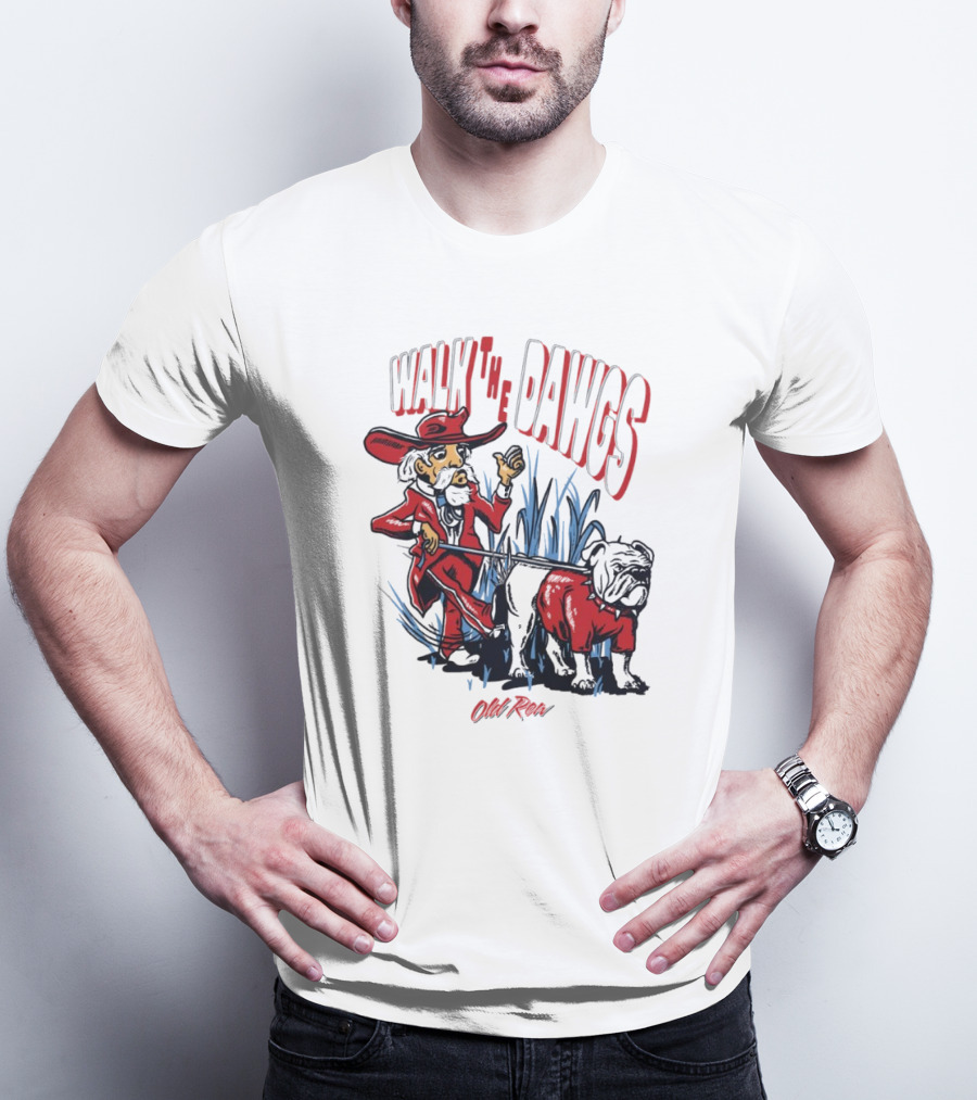 Walk The Dawgs Old Row Georgia Bulldogs Vs. Ole Miss Rebels T-Shirt