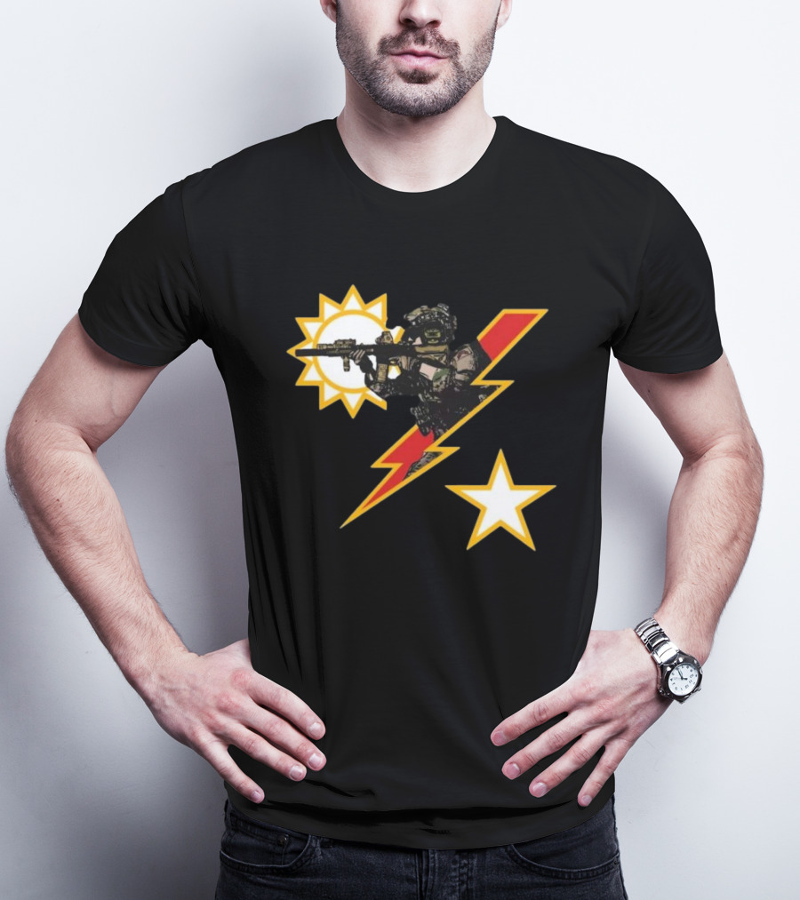 American Trigger Pullers Ranger SSB Sun Soldier Lightning Star T-Shirt