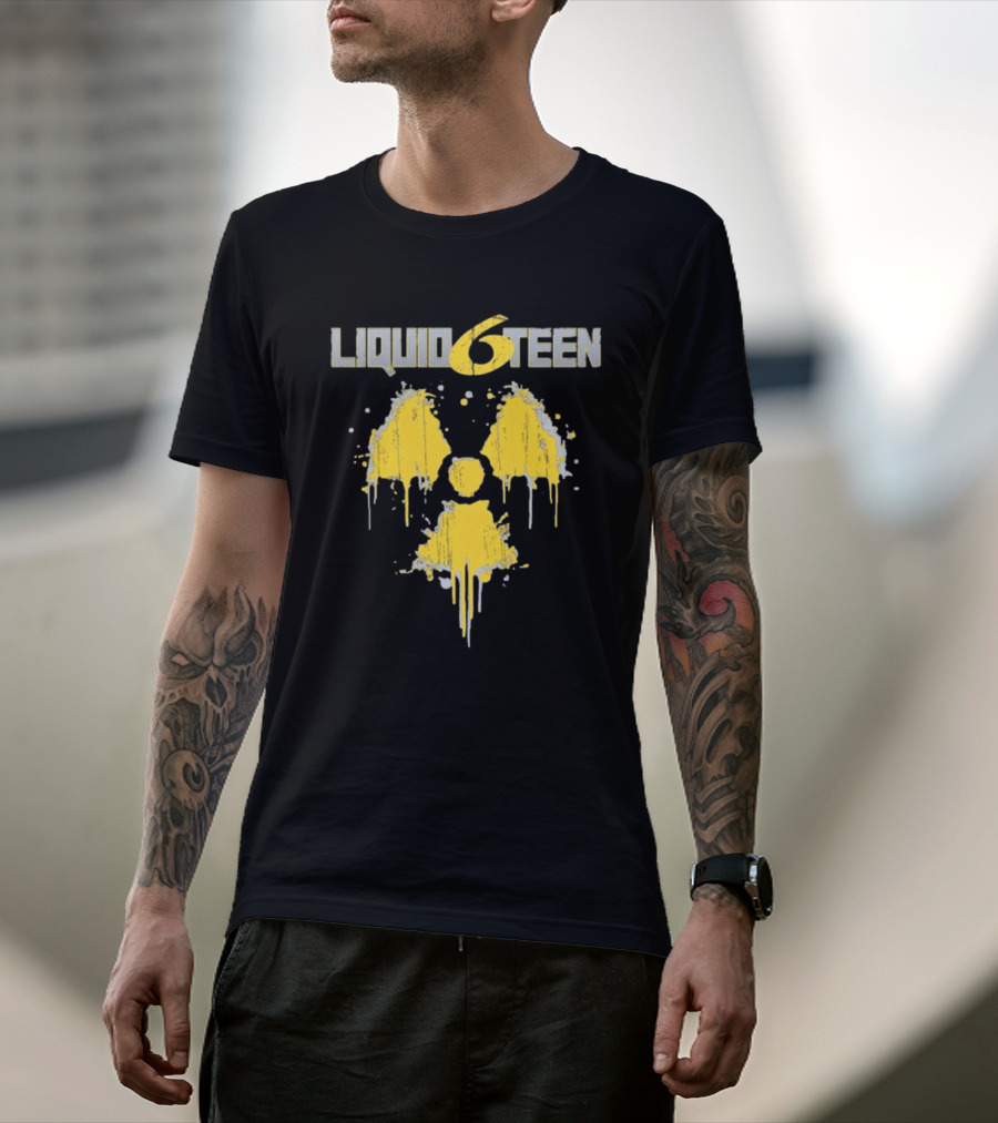 LIQUID 6TEEN Radiation Symbol Dripping Effect T-Shirt