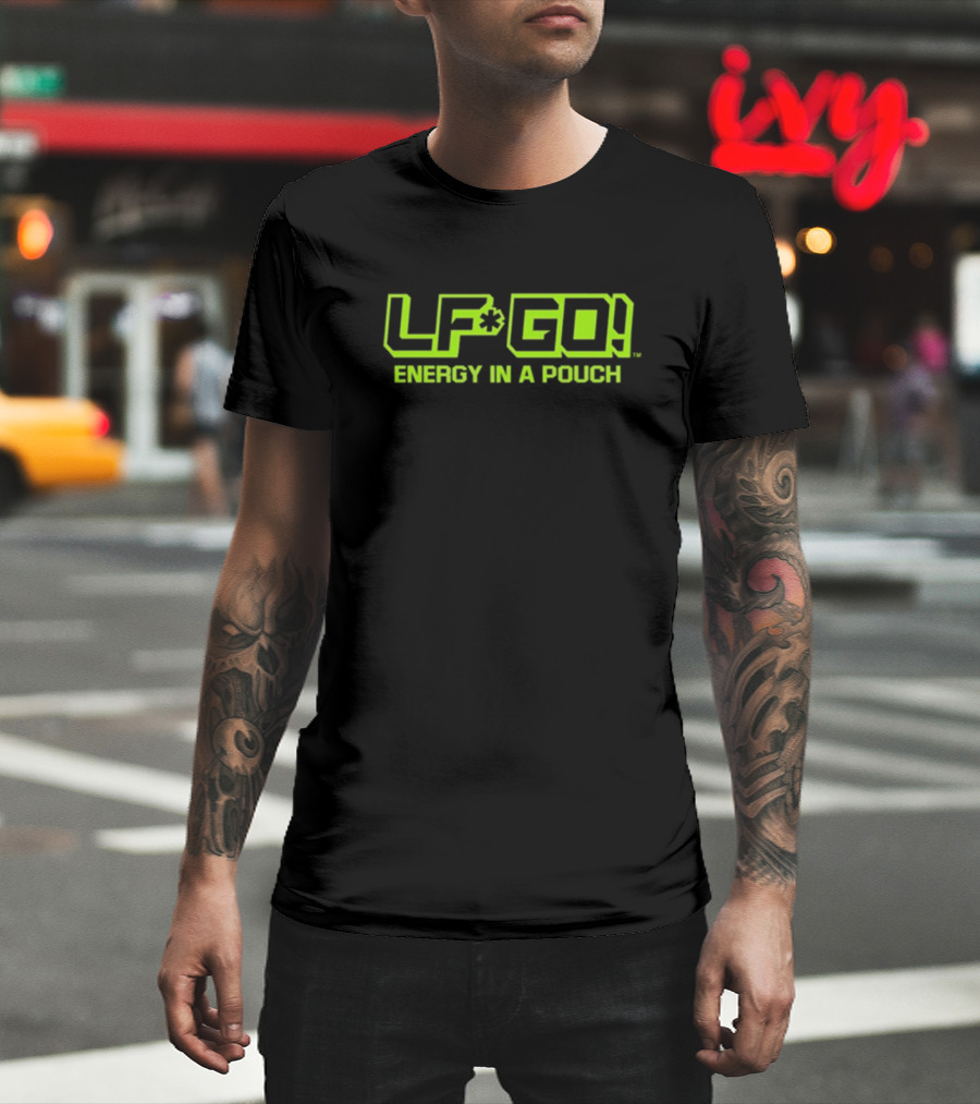 LFGO Energy In A Pouch Bright Neon Branding T-Shirt