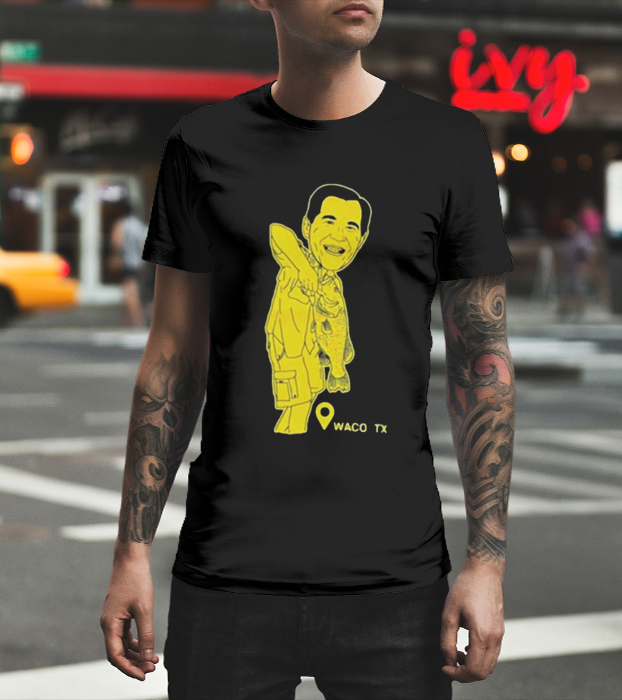 Cott Drew Fishing Caricature Waco TX T-Shirt