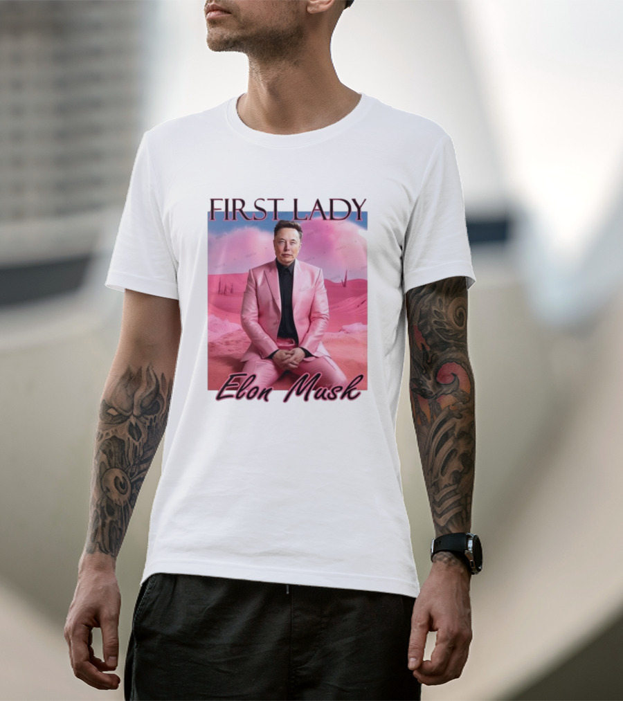 First Lady Elon Musk Pink Suit Portrait T-Shirt