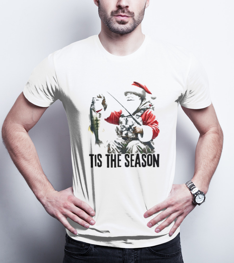 Santa Fishing Tis The Season T-Shirt