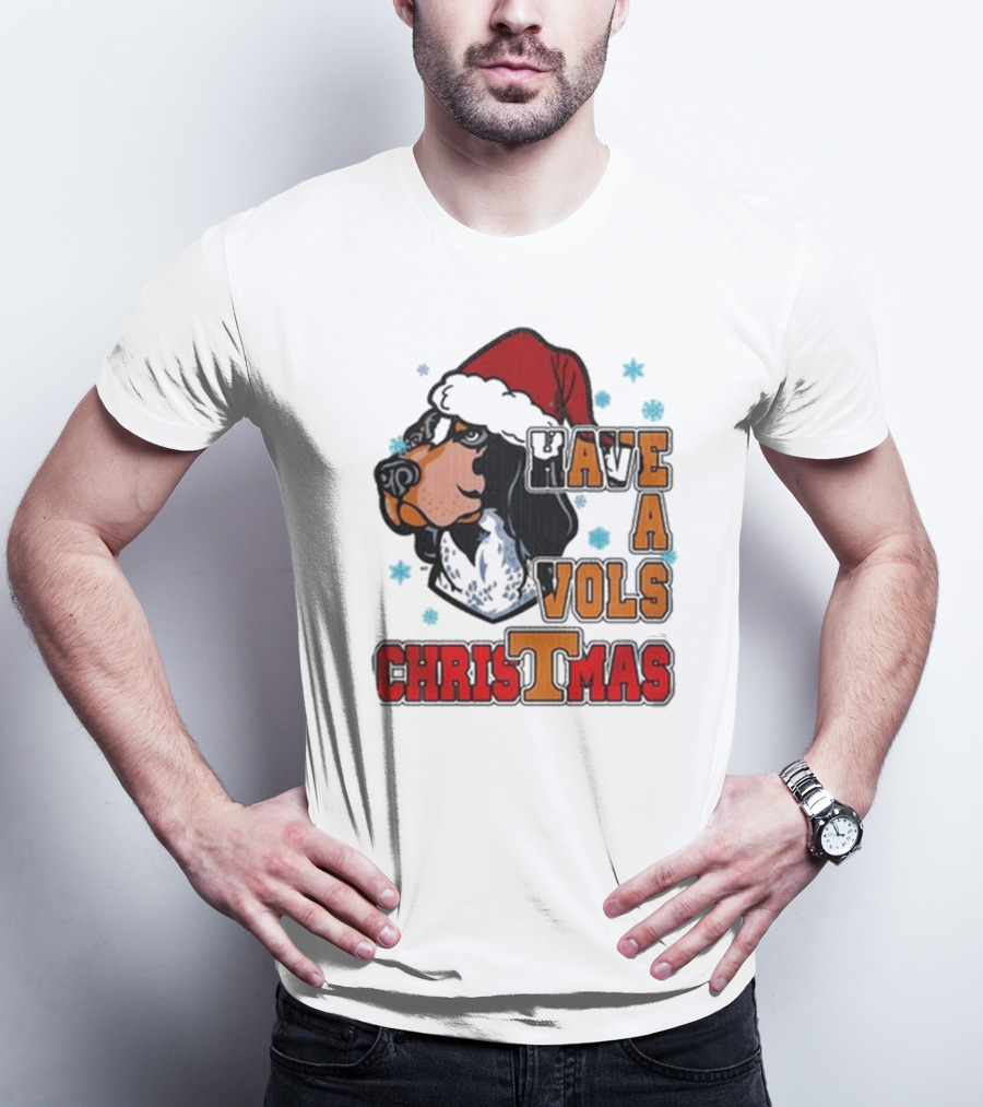Have A Vols Christmas With Tennessee Volunteers Dog Santa Hat T-Shirt