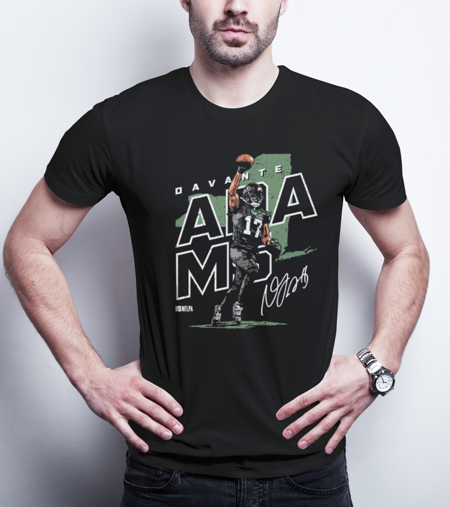 Davante Adams NFLPA New York Jets Map Signature 17 T-Shirt