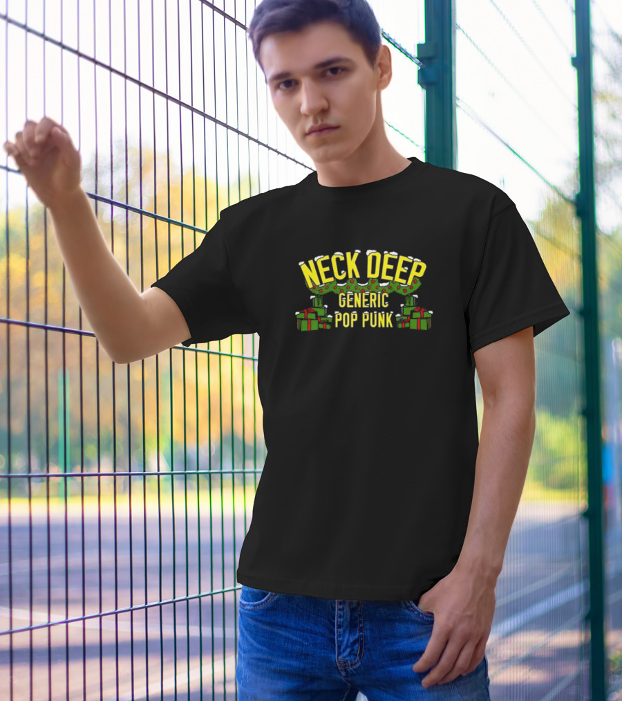 Neck Deep Generic Pop Punk Christmas Holiday Presents And Wreath T-Shirt