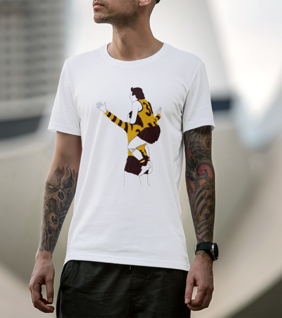 Ginny X Watto Classic Football Celebration Yellow And Black Stripes T-Shirt