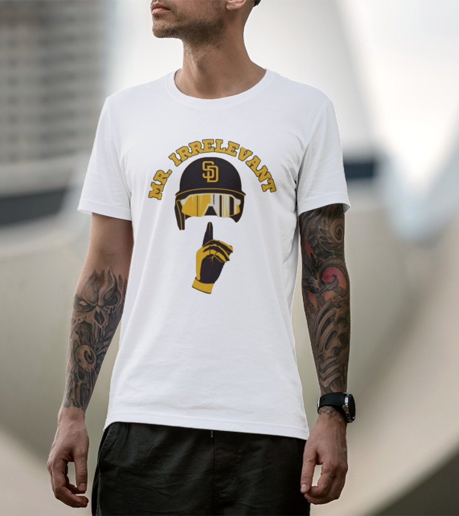 Mr Irrelevant SD Baseball Helmet And Finger Gesture T-Shirt