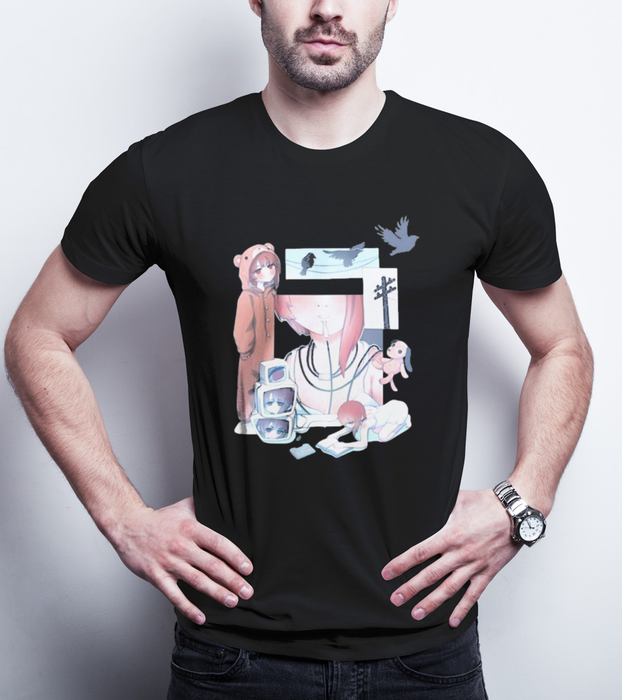 Serial Experiments Lain Surreal Imagery With Teddy Suit And Vintage Electronics T-Shirt