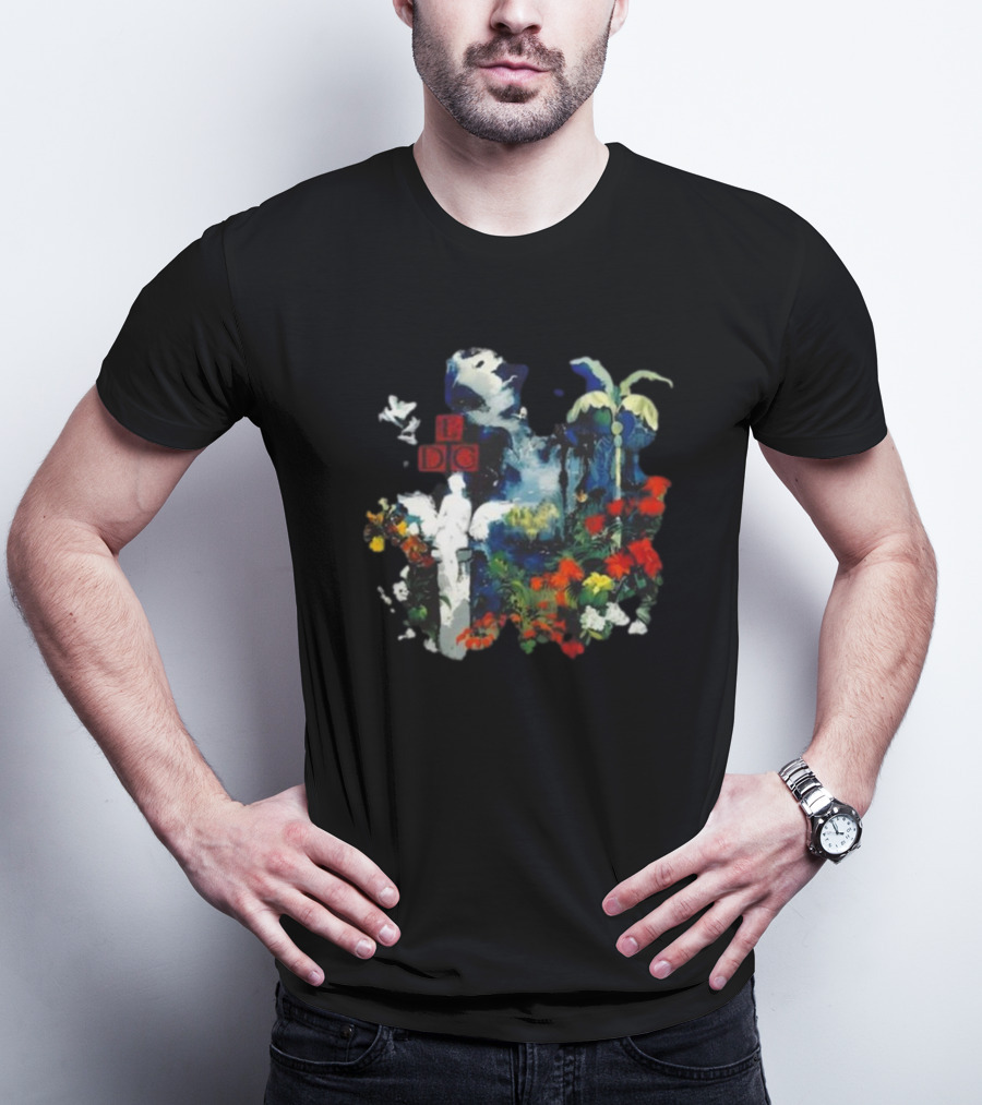 Tedua Oasis Tropical Fantasy With Lush Flowers And Palm Trees T-Shirt