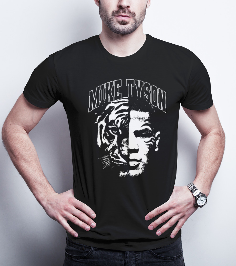 Mike Tyson Tiger Split Face T-Shirt