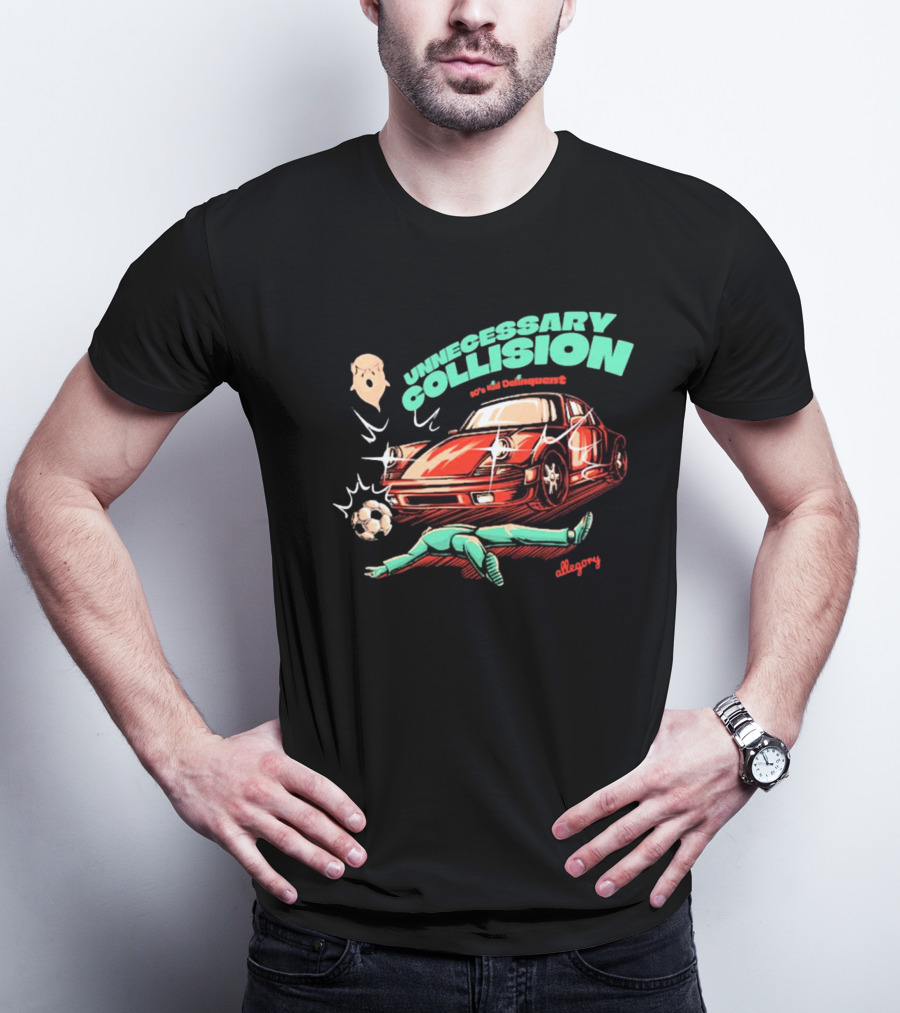 Unnecessary Collision Allegory 90’s Delinquent Soccer Crash T-Shirt