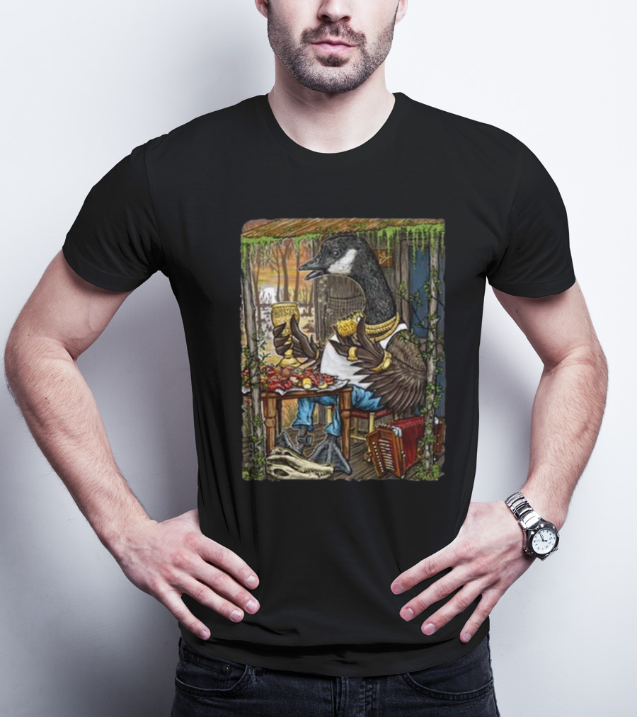 Lil Goosie Wine Toast In Rustic Cabin With Accordion T-Shirt
