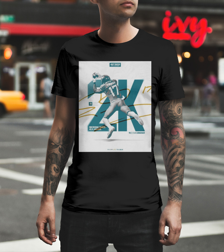 Jacksonville Jaguars TE Evan Engram 2K Receiving Yards As A Jaguar T-Shirt