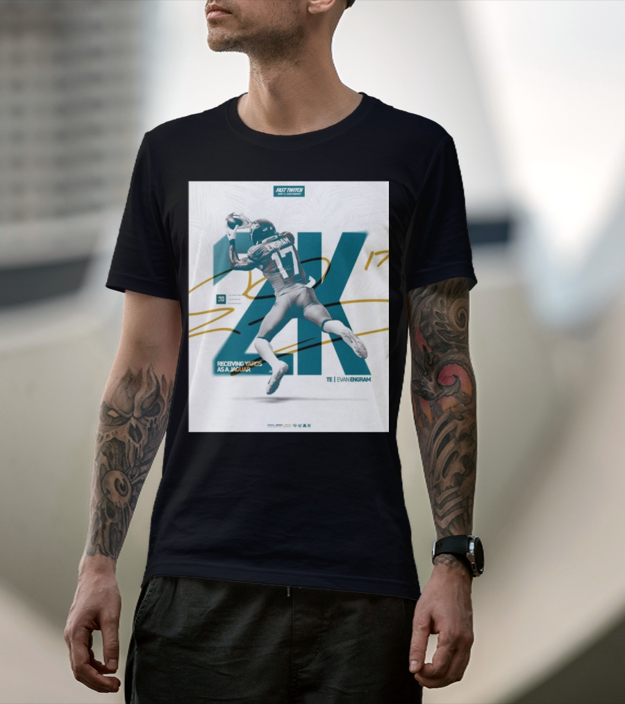 Jacksonville Jaguars TE Evan Engram 2K Receiving Yards As A Jaguar T-Shirt
