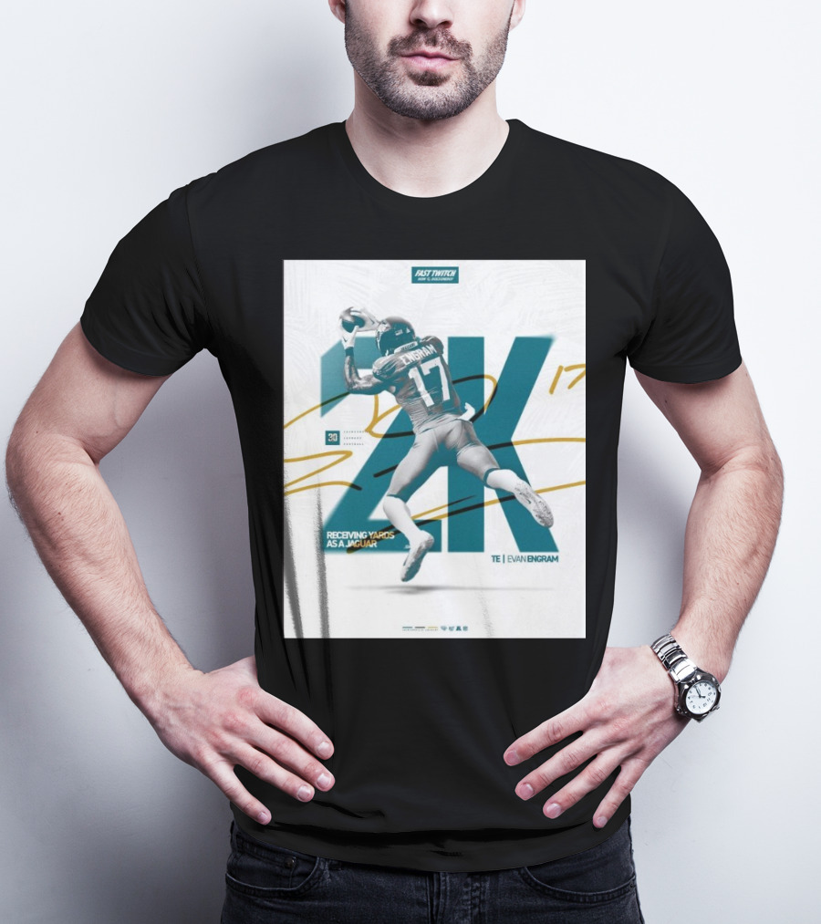 Jacksonville Jaguars TE Evan Engram 2K Receiving Yards As A Jaguar T-Shirt