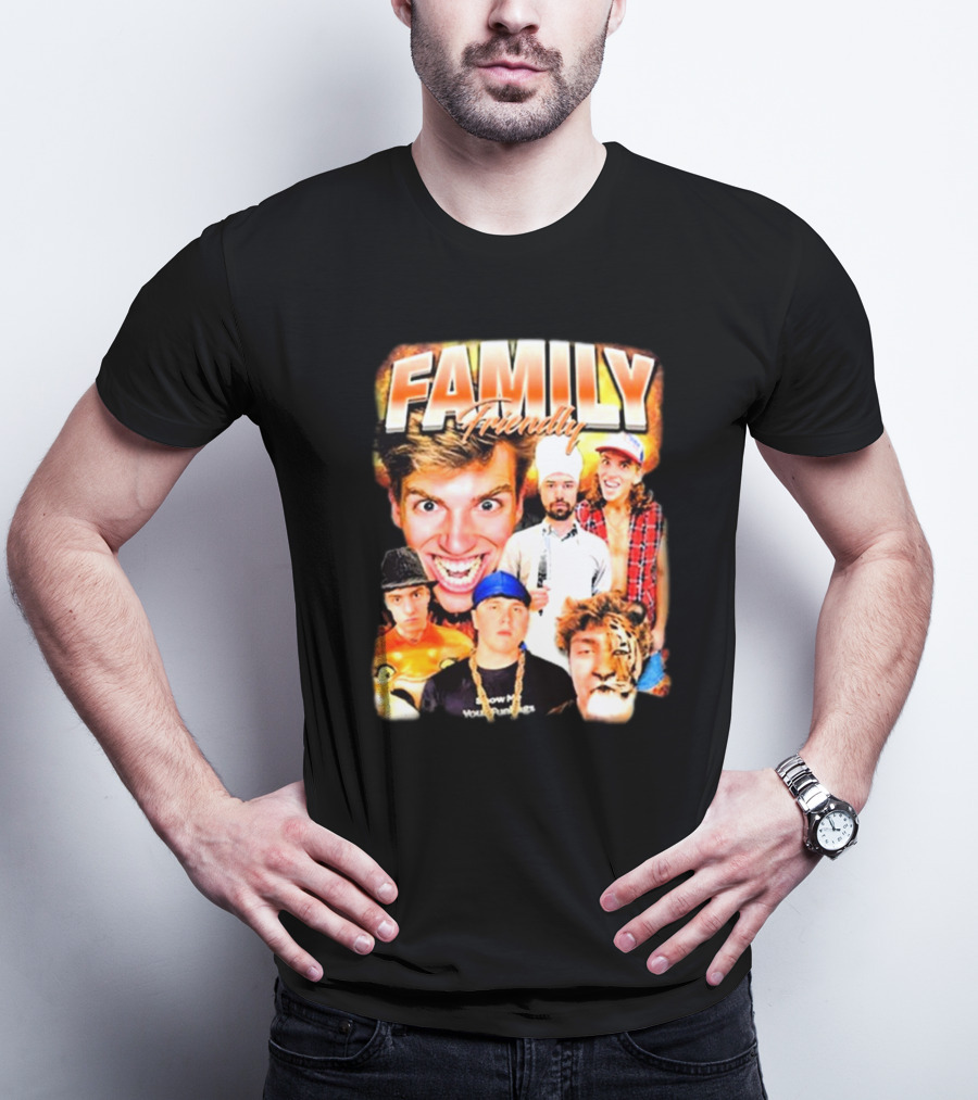 FAMILY Friendly YouTube Year One Photos Comedy Collage T-Shirt