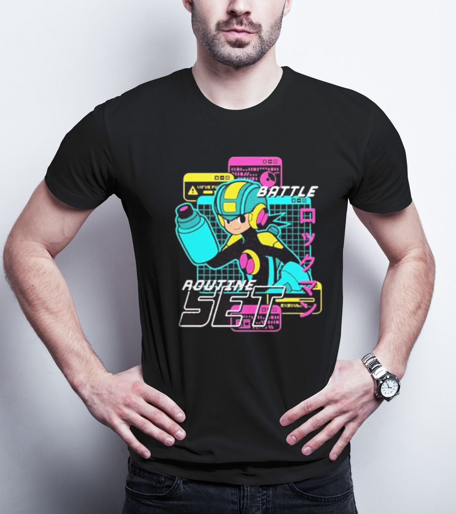 Mega Man EXE Battle Routine Set Virus EXE Control T-Shirt