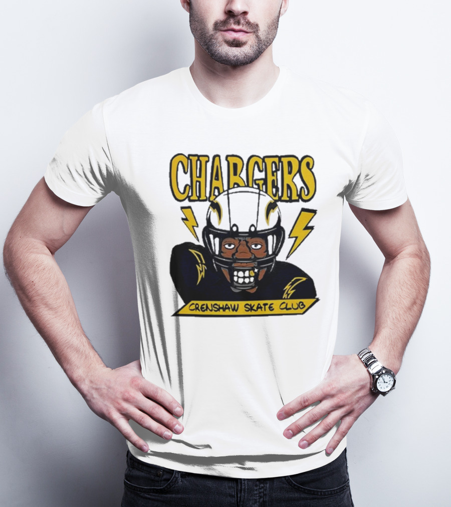 Los Angeles Chargers Crenshaw Skate Club Cartoon Collaboration T-Shirt