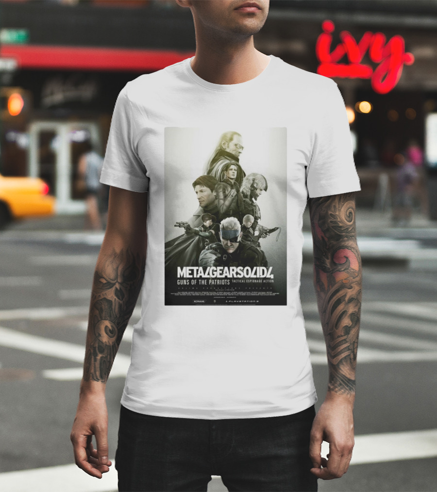 Metal Gear Solid 4 Guns Of The Patriots Tactical Espionage Action Konami PlayStation 3 T-Shirt
