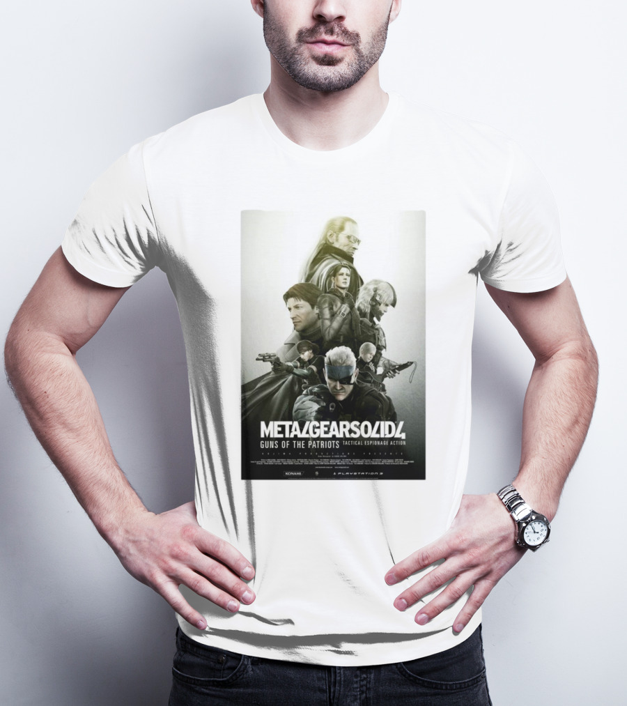 Metal Gear Solid 4 Guns Of The Patriots Tactical Espionage Action Konami PlayStation 3 T-Shirt