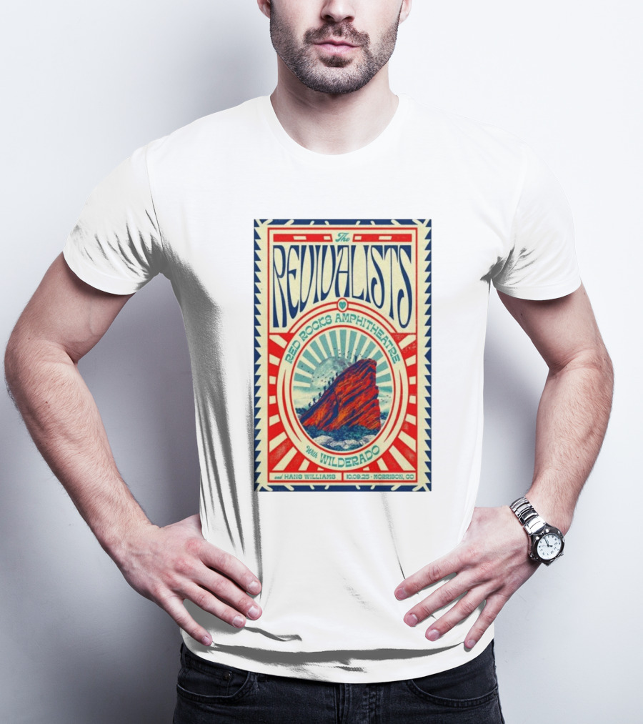 The Revivalists Red Rocks Amphitheatre Featuring Wilderado Oct 9 2025 Morrison CO T-Shirt