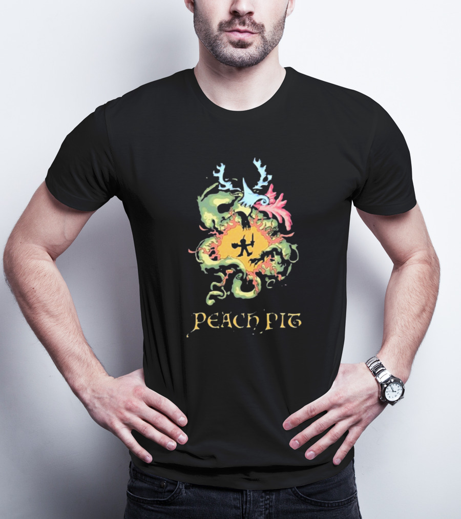 Peach Pit Psychedelic Fantasy Symbol T-Shirt