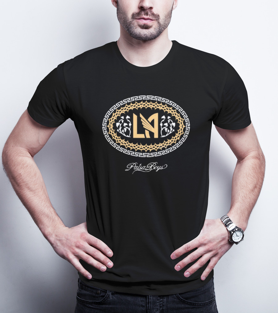 Los Angeles PaisaBoys Estrella LA Wings Greek Key Oval T-Shirt