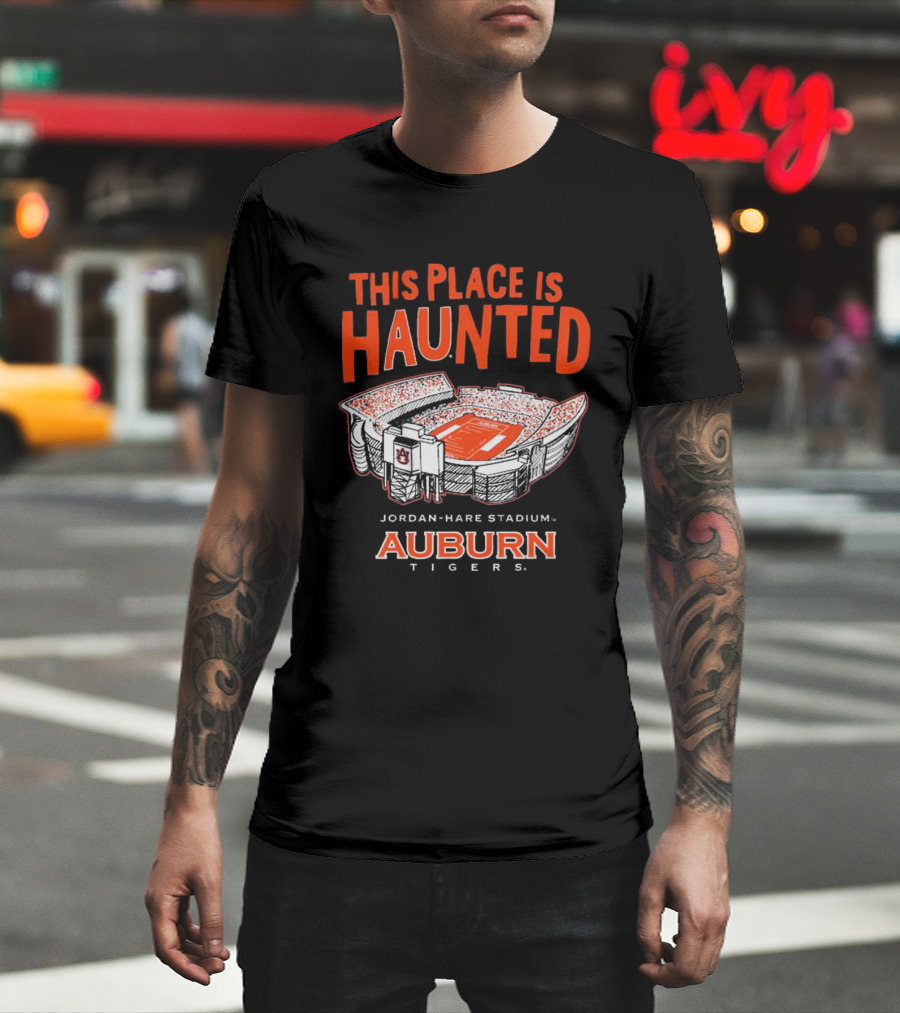 Auburn Tigers This Place Is Haunted Jordan-Hare Stadium Football T-Shirt