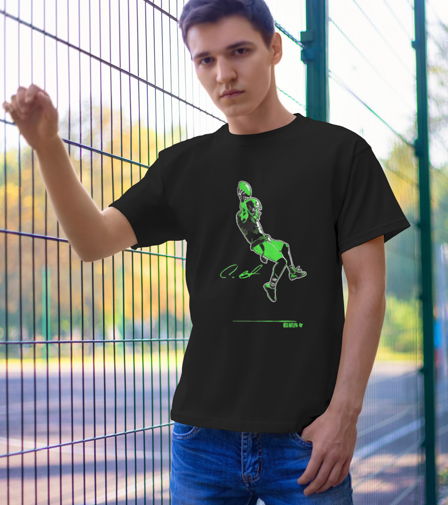 Coby Bryant Legendary Celebration Seattle Seahawks NFLPA Signature NFL Football T-Shirt