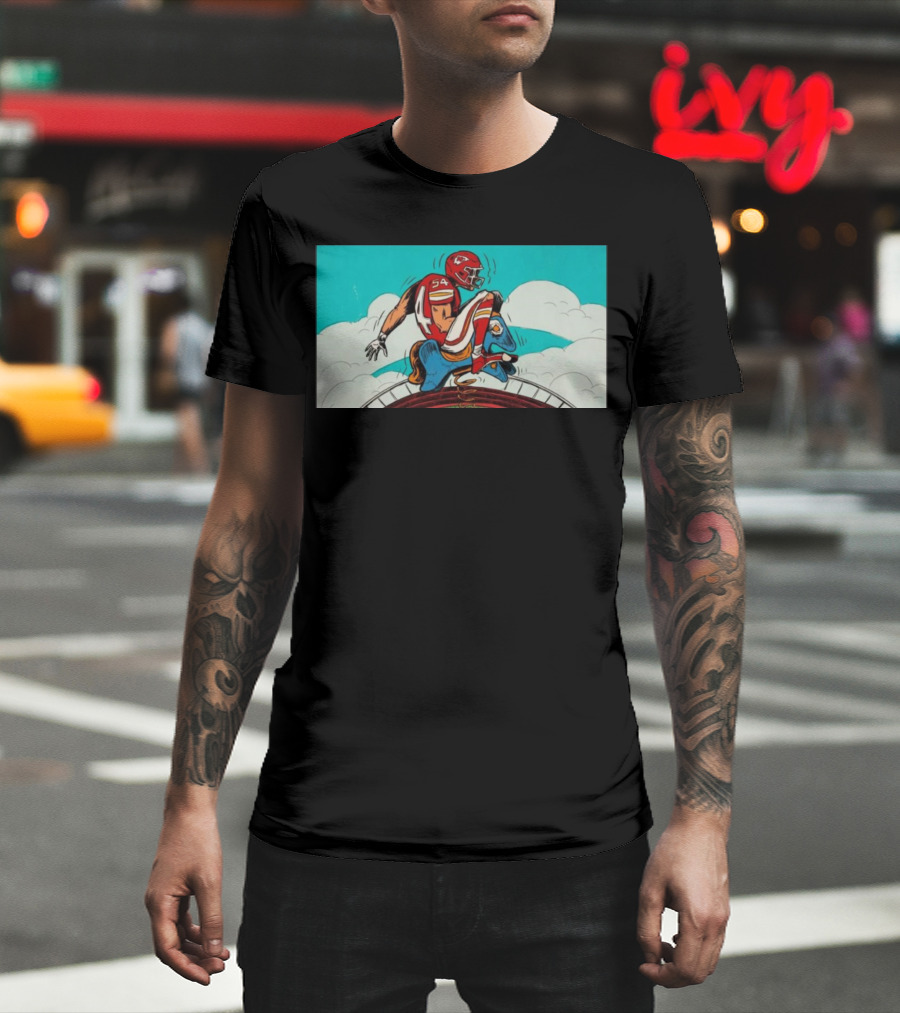 Kansas City Chiefs Vs. Denver Broncos Game-Day Matchup Sky Battle T-Shirt