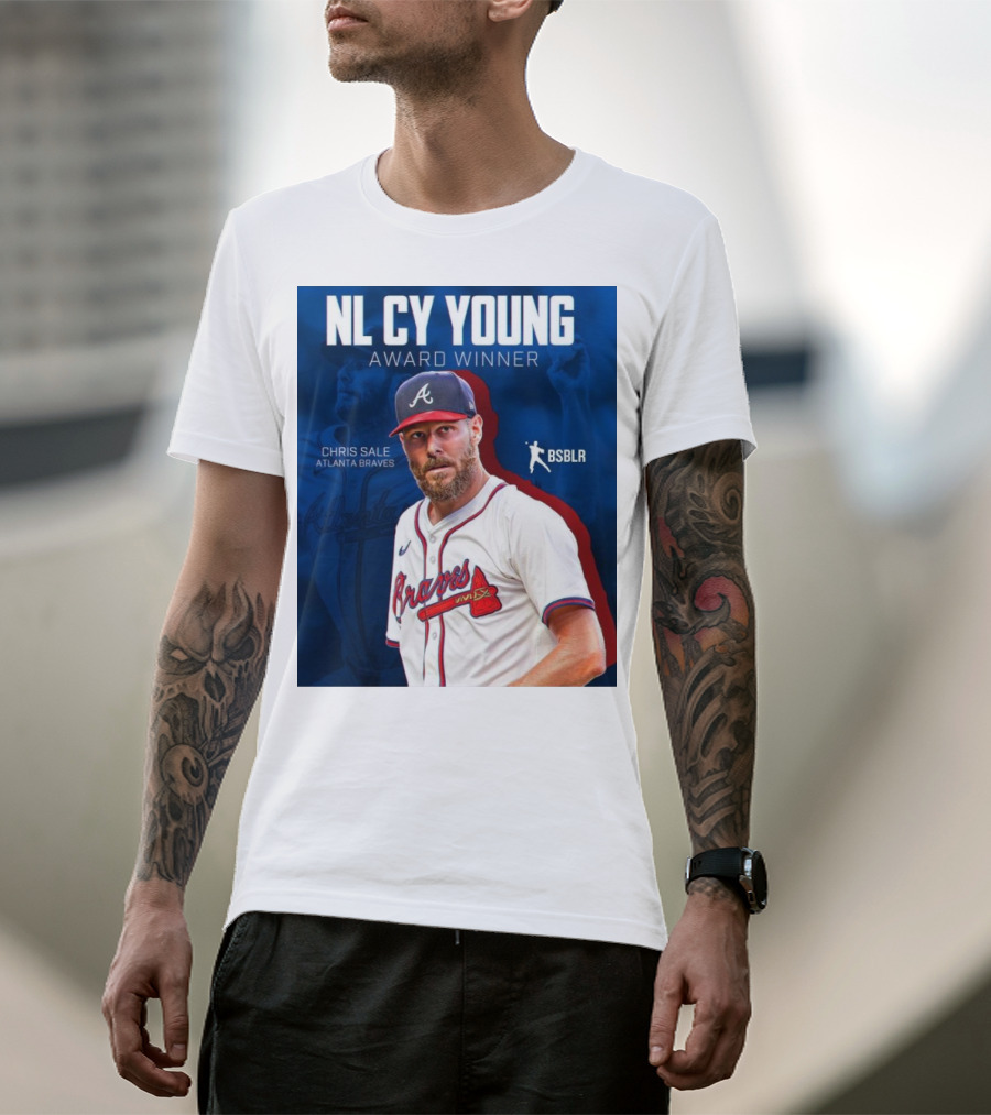 NL Cy Young Award Winner Chris Sale Atlanta Braves BSBLR T-Shirt