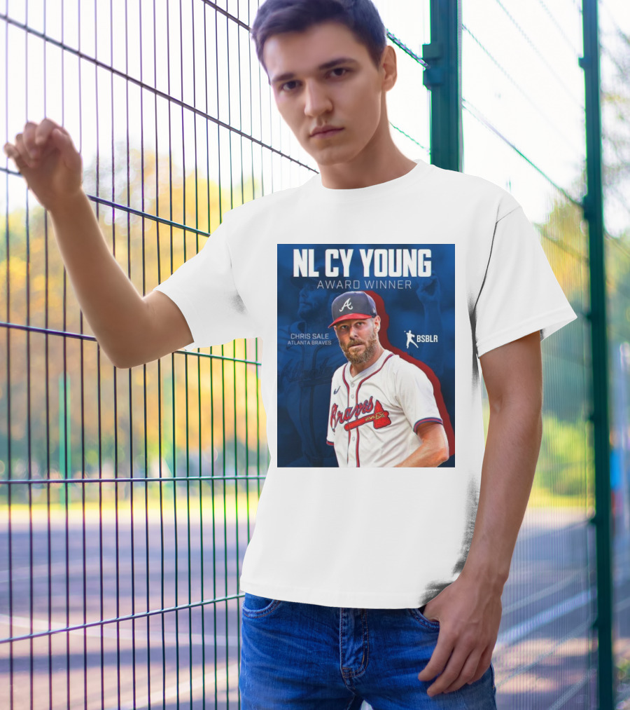NL Cy Young Award Winner Chris Sale Atlanta Braves BSBLR T-Shirt