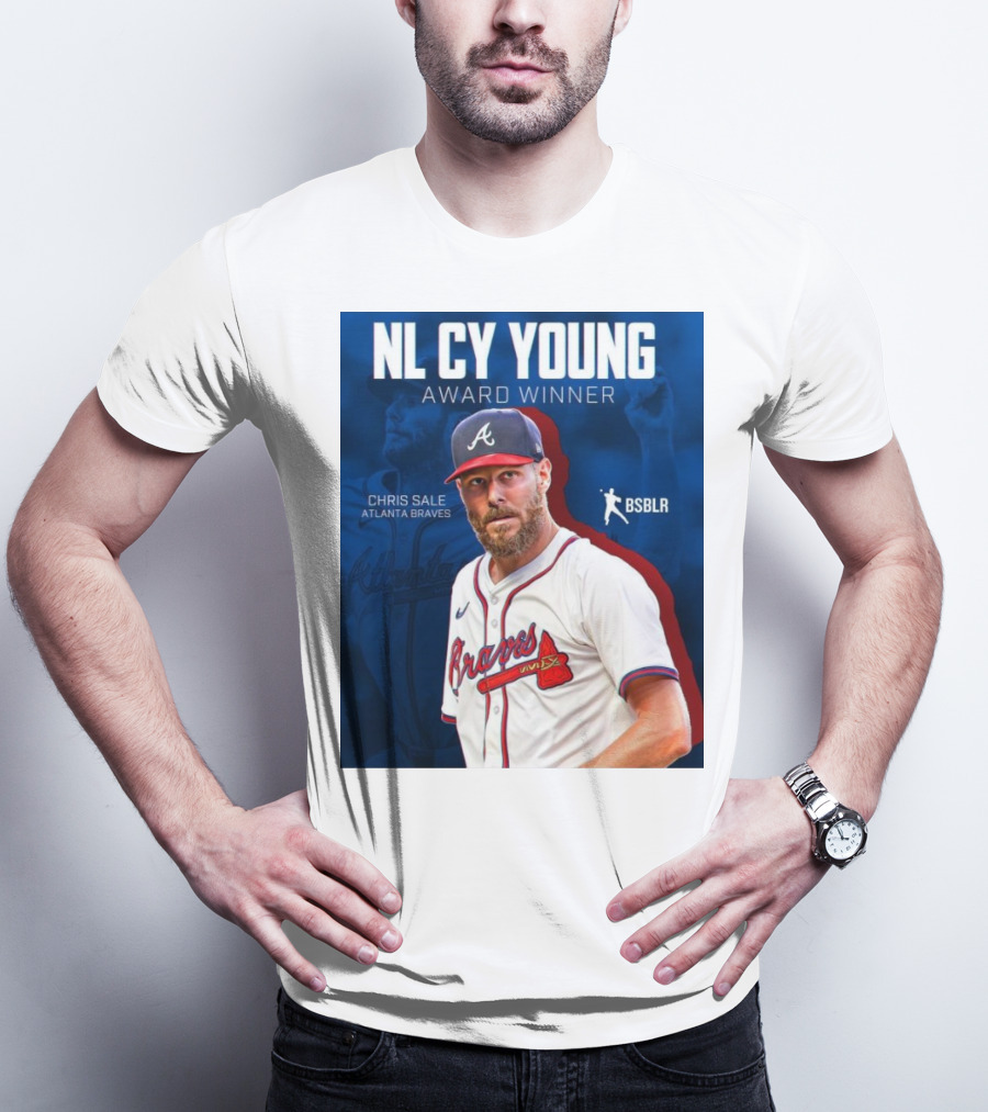 NL Cy Young Award Winner Chris Sale Atlanta Braves BSBLR T-Shirt