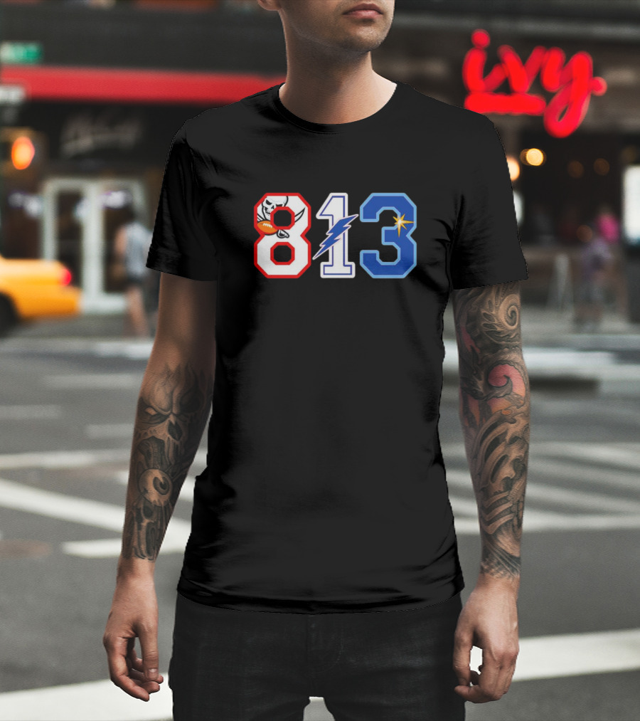 813 Tampa Buccaneers Tampa Bay Rays Tampa Bay Lightning T-Shirt