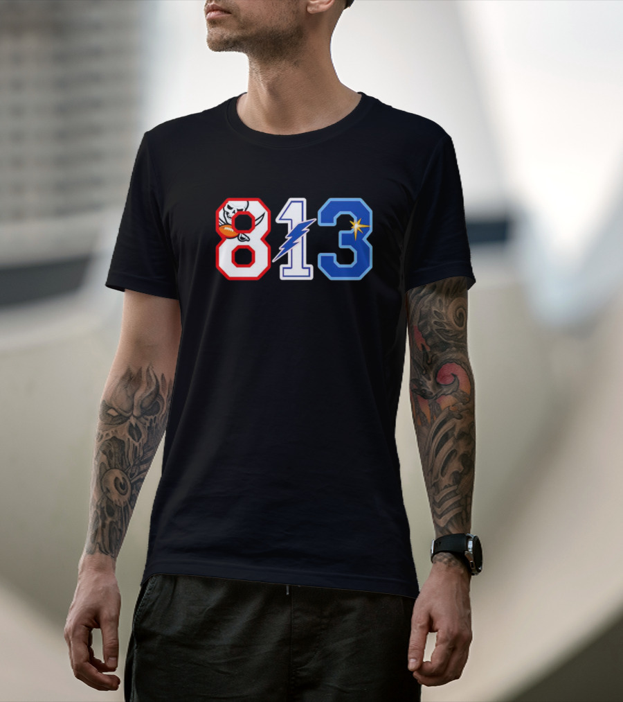 813 Tampa Buccaneers Tampa Bay Rays Tampa Bay Lightning T-Shirt